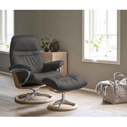Relaxsessel stressless "Sunrise", grau (rock paloma), B:83cm H:105cm T:74cm, Leder BATICK: BATICK ist ein leicht korrigiertes, durchgef&auml;rbtes und genarbtes M&ouml;belleder, bei dem die meisten Unebenheiten und Spuren in der Regel entfernt wurden.;Leder PALOMA: PALOMA ist ein durchgef&auml;rbtes Semianilin-M&ouml;belleder mit nat&uuml;rlicher Narbung.;ROHLEDER Stoff Q2 FARON: Ein fester zuverl&auml;ssiger Boucl&eacute; mit einem 