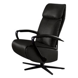 Relaxsessel W.Schillig "rumbaa", schwarz (schwarz z59), B:73cm H:115cm T:84cm, Longlife Xtra-Leder Z59: Glattleder mit modischer Pr&auml;gung. Hautst&auml;rke 0, 9 - 1, 1 mm, Sessel, Relaxsessel, wahlweise mit Doppelmotor, in Gr&ouml;&szlig;en S, M & L, mit 5-Sternfu&szlig;