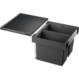 M&uuml;lltrennsystem Blanco "Flexon II 50/2", schwarz, B:40cm H:37cm T:46cm, Kunststoff, M&uuml;lleimer, M&uuml;lltrennsystem, Kunststoff, Stahlblech, 500 mm Untermass