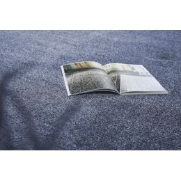Teppichboden ANDIAMO "Portland, Velours, Gesamth&ouml;he 11 mm, Made in Netherlands", blau, B:400cm L:600cm, Kunstfaser, Teppiche, Uni Farben, Breite 400 cm, Wohnzimmer, strapazierf&auml;hig, pflegeleicht