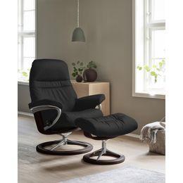 Relaxsessel stressless "Sunrise", schwarz (schwarz paloma), B:79cm H:103cm T:73cm, Leder BATICK: BATICK ist ein leicht korrigiertes, durchgef&auml;rbtes und genarbtes M&ouml;belleder, bei dem die meisten Unebenheiten und Spuren in der Regel entfernt wurden.;Leder PALOMA: PALOMA ist ein durchgef&auml;rbtes Semianilin-M&ouml;belleder mit nat&uuml;rlicher Narbung.;ROHLEDER Stoff Q2 FARON: Ein fester zuverl&auml;ssiger Boucl&eacute; mit 