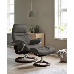 Relaxsessel stressless "Sunrise", grau (metal grau paloma), B:79cm H:103cm T:73cm, Leder BATICK: BATICK ist ein leicht korrigiertes, durchgef&auml;rbtes und genarbtes M&ouml;belleder, bei dem die meisten Unebenheiten und Spuren in der Regel entfernt wurden.;Leder PALOMA: PALOMA ist ein durchgef&auml;rbtes Semianilin-M&ouml;belleder mit nat&uuml;rlicher Narbung.;ROHLEDER Stoff Q2 FARON: Ein fester zuverl&auml;ssiger Boucl&eacute; mit 