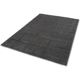 Sch&ouml;ner Wohnen Kollektion Teppich "Pure 6317-242", grau (anthrazit), B:133cm H:22mm L:190cm, Kunstfaser, SCH&Ouml;NER WOHNEN-KOLLEKTION, Teppiche, Teppich, Kurzflor, Hoch Tief Struktur, Wohnzimmer, Sch&ouml;ner Wohnen Kollektion