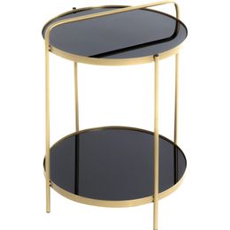 Beistelltisch HAKU, schwarz (schwarz, goldfarben, schwarz), B:38cm H:51cm T:38cm, Tische, Beistelltisch