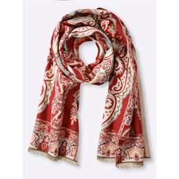 Modeschal Heine, Damen, bordeaux, Polyester, gemustert, Modet&uuml;cher