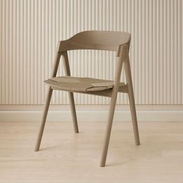 Stuhl HAMMEL FURNITURE "Mette by Hammel", , eiche wei&szlig; ge&ouml;lt, eiche wei&szlig; ge&ouml;lt, beige, B:52cm H:75cm T:54cm, Massivholz, St&uuml;hle, Stuhl, Massivholz, gepolsterte Sitzfl&auml;che, versch. Farbvarianten