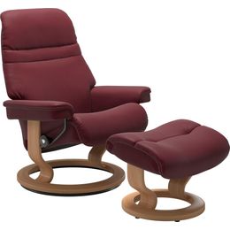 Relaxsessel stressless "Sunrise", rot (bordeaux batick), B:79cm H:103cm T:73cm, Leder BATICK: BATICK ist ein leicht korrigiertes, durchgef&auml;rbtes und genarbtes M&ouml;belleder, bei dem die meisten Unebenheiten und Spuren in der Regel entfernt wurden.;Leder PALOMA: PALOMA ist ein durchgef&auml;rbtes Semianilin-M&ouml;belleder mit nat&uuml;rlicher Narbung.;ROHLEDER Stoff Q2 FARON: Ein fester zuverl&auml;ssiger Boucl&eacute; mit ein