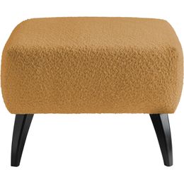 Polsterhocker Home Affaire "Lazio modern und bequem, schmale Armlehnen, tolle Detailverarbeitung", gold, B:66cm H:44cm T:66cm, 100% Polyester, Hocker, Polsterhocker, zwei verschiedene Fu&szlig;farben w&auml;hlbar