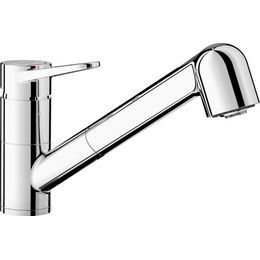 K&uuml;chenarmatur Blanco "BlancoWEGA-S II", chrom, B:26cm H:19cm T:48cm, Messing, Armaturen, mit herausziehbare Zweistrahlbrause, Auslauf 180 schwenkbar