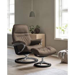 Relaxsessel stressless "Sunrise", braun (mole batick), B:83cm H:105cm T:74cm, Leder BATICK: BATICK ist ein leicht korrigiertes, durchgef&auml;rbtes und genarbtes M&ouml;belleder, bei dem die meisten Unebenheiten und Spuren in der Regel entfernt wurden.;Leder PALOMA: PALOMA ist ein durchgef&auml;rbtes Semianilin-M&ouml;belleder mit nat&uuml;rlicher Narbung.;ROHLEDER Stoff Q2 FARON: Ein fester zuverl&auml;ssiger Boucl&eacute; mit einem