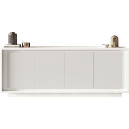 Sideboard Home Affaire "Sky, B/T 207/50 cm, Kommode/Anrichte/Stauraumschrank, 4 T&uuml;ren", wei&szlig; matt lack, B:207cm H:80cm T:50cm, Holzwerkstoff, Sideboards, Sideboard, Softclosing, Korpus & Front 22 mm stark, Rahmen-Optik