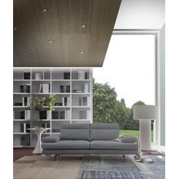 3,5-Sitzer Calia italia "Toby Wing, 228 cm breit, italienisches Designsofa, Megasofa", grau (grigio quebec), B:228cm H:90cm T:113cm, Synthetische Faser (100% Polyester), Sofas, inkl. Sitztiefenverstellung und Armteilfunktion, F&uuml;&szlig;e in Schwarz matt
