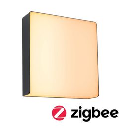 LED Au&szlig;en-Wandleuchte Paulmann "Azalena IP44 250x97mm 8,5W 700lm 230V Kunststoff, Aluminium", grau (anthrazit), B:25cm H:25cm T:9,7cm, Leuchten, Smart Home Zigbee 3.0 Bewegungsmelder mit Hochfrequenz-Sensor