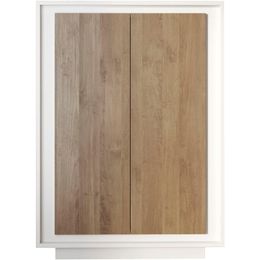 Highboard Home Affaire "Sky, B/H 106/171 cm, Stauraumschrank/Hochkommode, 2 T&uuml;ren", wei&szlig; matt lack, mercure dekor holzstruktur, B:106cm H:171cm T:40cm, Holzwerkstoff, Sideboards, Highboard, Softclosing, Korpus & Front 22 mm stark, Rahmen-Optik