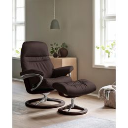 Relaxsessel stressless "Sunrise", braun (chocolate paloma), B:79cm H:103cm T:73cm, Leder BATICK: BATICK ist ein leicht korrigiertes, durchgef&auml;rbtes und genarbtes M&ouml;belleder, bei dem die meisten Unebenheiten und Spuren in der Regel entfernt wurden.;Leder PALOMA: PALOMA ist ein durchgef&auml;rbtes Semianilin-M&ouml;belleder mit nat&uuml;rlicher Narbung.;ROHLEDER Stoff Q2 FARON: Ein fester zuverl&auml;ssiger Boucl&eacute; mit 