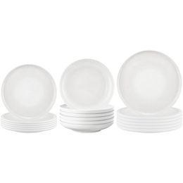 Geschirr-Set Seltmann Weiden "Teller-Set Sento Home 18er Set", aura wei&szlig;, 18, Porzellan, Geschirr-Sets, Geschirr-Set, Sp&uuml;lmaschinengeeignet, Mikrowellengeeignet, Ofenfest, Salamandergeeignet, K&uuml;hlschrankgeeignet, Gefrierschrankgeeignet