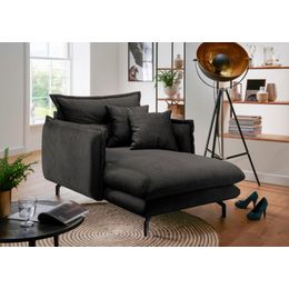Relaxsessel Home Affaire "Lazio modern und bequem, schmale Armlehnen, tolle Detailverarbeitung", anthrazit, t&uuml;rkis, B:111cm H:101cm T:167cm, Sessel, Relaxsessel