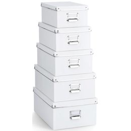 Aufbewahrungsbox zeller PRESENT, wei&szlig;, Pappe, Aufbewahrungsboxen, Aufbewahrungsbox, (5-tlg.)