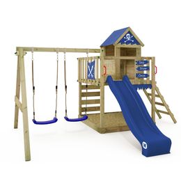 Spielturm Smart Cave mit Wellenrutsche und Sandkasten - Gro&szlig;er Kletterturm aus massivem Holz f&uuml;r den Garten - Hochwertiger Spielplatz f&uuml;r Kinder - Wickey