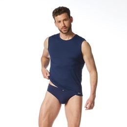 Unterhemd Bruno Banani "CHECK LINE 2.0 TANK TOP", Herren, Gr. 4 (S), N-Gr, blau (marine karo), Obermaterial: 90% Polyamid, 7% Elasthan, 3% sonstige Fasern, bequem, Unterhemden Unterhemd