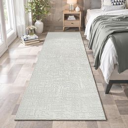 Designteppich the carpet "Rio", creme, B:80cm H:15mm L:300cm, Polyester, Teppiche, Hoch-Tief-Effekt
