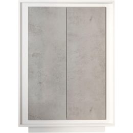 Highboard Home Affaire "Sky, B/H 106/171 cm, Stauraumschrank/Hochkommode, 2 T&uuml;ren", wei&szlig; matt lack, beton, B:106cm H:171cm T:40cm, Holzwerkstoff, Sideboards, Highboard, Softclosing, Korpus & Front 22 mm stark, Rahmen-Optik