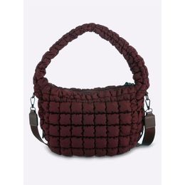 Umh&auml;ngetasche Heine, Damen, Gr. B/H/T: 25cm x 23cm x 8cm, burgund, Kunstfaser, Kunststoff, Polyester, unifarben, Taschen Umh&auml;ngetasche
