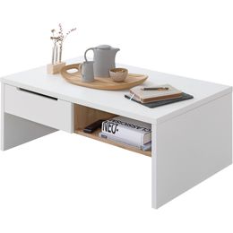 Couchtisch Innostyle "Memphis Couchtisch,110x40x65 cm (B/H/T)", wei&szlig; (wei&szlig;, wei&szlig;, artisan eiche, wie&szlig;), B:110cm H:40cm T:65cm, Tische, Couchtisch, 2 offene F&auml;cher, 2 Schubkasten