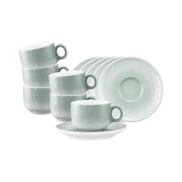 Espressotasse Seltmann Weiden "Espressotassen mit Untertassen Sento Home 80 ml 6er Set", aura mint, B:12cm H:6,8cm &Oslash;:12cm, Porzellan, Trinkgef&auml;&szlig;e, Espressotasse, Sp&uuml;lmaschinengeeignet, Mikrowellengeeignet, Ofenfest, Salamandergeeignet, K&uuml;hlschrankgeeignet, Gefrierschrankgeeignet