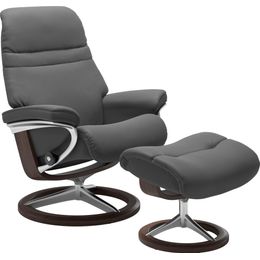 Relaxsessel stressless "Sunrise", grau (grau batick), B:83cm H:105cm T:74cm, Leder BATICK: BATICK ist ein leicht korrigiertes, durchgef&auml;rbtes und genarbtes M&ouml;belleder, bei dem die meisten Unebenheiten und Spuren in der Regel entfernt wurden.;Leder PALOMA: PALOMA ist ein durchgef&auml;rbtes Semianilin-M&ouml;belleder mit nat&uuml;rlicher Narbung.;ROHLEDER Stoff Q2 FARON: Ein fester zuverl&auml;ssiger Boucl&eacute; mit einem 
