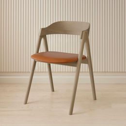 Stuhl HAMMEL FURNITURE "Mette by Hammel", , eiche wei&szlig; ge&ouml;lt, eiche wei&szlig; ge&ouml;lt, cognac, B:52cm H:75cm T:54cm, Leder, Massivholz, St&uuml;hle, Stuhl, Massivholz, gepolsterte Sitzfl&auml;che, versch. Farbvarianten