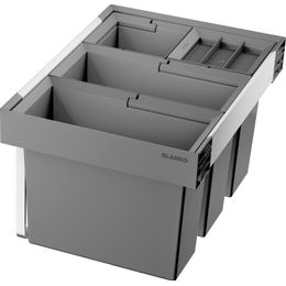 Einbaum&uuml;lleimer Blanco "FLEXON II Low 60/4", grau (schwarz), B:56cm H:32,5cm T:40cm, Kunststoff, M&uuml;lleimer, Abwaschbare und entnehmbare Eimer