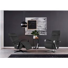 Relaxsessel W.Schillig "rumbaa", grau (anthrazit s37), B:68cm H:111cm T:82cm, Stoff S37 (100% Polyester): Luxus-Microfaser in Lederoptik, Sessel, Relaxsessel, wahlweise mit Doppelmotor, in Gr&ouml;&szlig;en S, M & L, mit 5-Sternfu&szlig;
