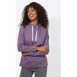 Sweatshirt Casual Looks, Damen, Gr. 40, lila (feige), 100% Baumwolle, unifarben, Sweatshirts Sweatshirt