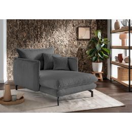 Relaxsessel Home Affaire "Lazio modern und bequem, schmale Armlehnen, tolle Detailverarbeitung", grau, B:255cm H:94cm T:167cm, 93% Polyester, 7% Polyamid, Sessel, Relaxsessel, zwei verschiedene Fu&szlig;farben w&auml;hlbar