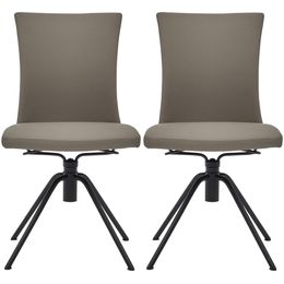 Polsterstuhl Musterring "Helmond 6700", schwarz, khaki, B:52cm H:91cm T:58cm, Leder, St&uuml;hle, Polsterstuhl, Drehgestell in schwarz inkl. R&uuml;ckholfunktion, ohne Armlehne