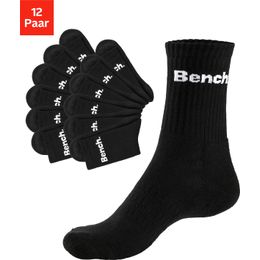 Bench Damen Tennissocken 12x schwarz, Gr&ouml;&szlig;e 35/38