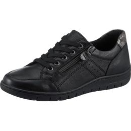 Damen Schn&uuml;rschuh mit Wechselfu&szlig;bett, Leder schwarz, Gr&ouml;&szlig;e 36