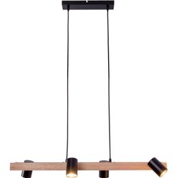 N&auml;ve N&Auml;VE Pendelleuchte "Frida", schwarz, 4, H: 120cm, 1 Stk., Leuchten, Material Metall/Gummibaum, Farbe natur/schwarz, exkl. 4xGU10 max. 40W, Pendelleuchte