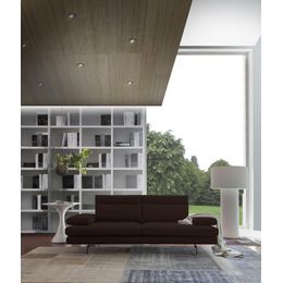 3-Sitzer Calia italia "Toby Wing, 208 cm breit, Designsofa, hochwertige Verarbeitungsdetails", braun (testa di moro antares), B:208cm H:90cm T:113cm, Leder ANTARES (100% Leder), Sofas, inkl. Sitztiefenverstellung und Armteilfunktion, F&uuml;&szlig;e in Schwarz matt