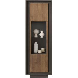 Vitrine Home Affaire "Sky, B/H 67/197 cm, Vitrinenschrank/Standvitrine/Glasvitrine, 1 T&uuml;r", lava, mercure dekor holzstruktur, B:67cm H:197cm T:40cm, Holzwerkstoff, Schr&auml;nke, Vitrine, Softclosing, Korpus & Front 22 mm stark, Rahmen-Optik