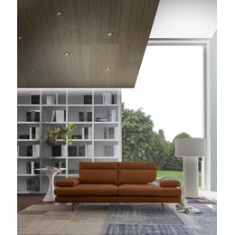 3-Sitzer Calia italia "Toby Wing, 208 cm breit, Designsofa, hochwertige Verarbeitungsdetails", braun (cuoio antares), B:208cm H:90cm T:113cm, Leder ANTARES (100% Leder), Sofas, inkl. Sitztiefenverstellung und Armteilfunktion, F&uuml;&szlig;e in Schwarz matt