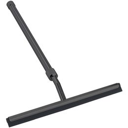 Wasserabzieher Wenko "Teleskop", schwarz, B:26cm H:59cm L:3cm, Edelstahl, Gummi, Zinkdruckguss, Wasserabzieher, ausziehbarer Duschabzieher und Badezimmerwischer mit Doppel-Gummilippe