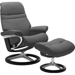 Relaxsessel stressless "Sunrise", grau (grau batick), B:79cm H:103cm T:73cm, Leder BATICK: BATICK ist ein leicht korrigiertes, durchgef&auml;rbtes und genarbtes M&ouml;belleder, bei dem die meisten Unebenheiten und Spuren in der Regel entfernt wurden.;Leder PALOMA: PALOMA ist ein durchgef&auml;rbtes Semianilin-M&ouml;belleder mit nat&uuml;rlicher Narbung.;ROHLEDER Stoff Q2 FARON: Ein fester zuverl&auml;ssiger Boucl&eacute; mit einem 