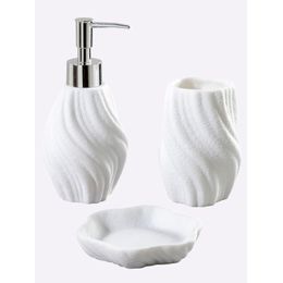 Badaccessoire-Set HEINE HOME, wei&szlig;, Polyresin (Kunststein), Badaccessoires-Sets