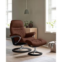 Relaxsessel stressless "Sunrise", braun (malt braun batick), B:83cm H:105cm T:74cm, Leder BATICK: BATICK ist ein leicht korrigiertes, durchgef&auml;rbtes und genarbtes M&ouml;belleder, bei dem die meisten Unebenheiten und Spuren in der Regel entfernt wurden.;Leder PALOMA: PALOMA ist ein durchgef&auml;rbtes Semianilin-M&ouml;belleder mit nat&uuml;rlicher Narbung.;ROHLEDER Stoff Q2 FARON: Ein fester zuverl&auml;ssiger Boucl&eacute; mit