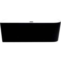 Badewanne Sanotechnik "Jamaica", schwarz, B:170cm H:58cm L:170cm T:75cm, Acryl, Badewannen, 170x75x58cm schwarz gl&auml;nzend, Acryl Badewanne rechts