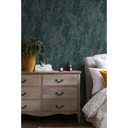 Vliestapete next "WASHED MARBLE Vliestapete 10mx52cm", blau, B:0,52m H:0m L:10m, Vlies, Tapeten