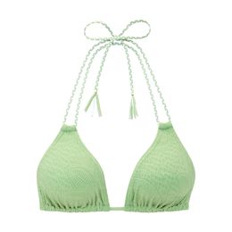 Triangel-Bikini-Top s.Oliver "Ada", Damen, Gr. 36, Cup A/B, salbei, Recycling-Polyamid, Strukturmuster, Bikini-Oberteile, in gemusterter Strukturware
