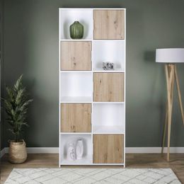 B&uuml;cherregal Inter Link "Pepeto", braun (wei&szlig;, sonoma eiche nachbildung), B:77cm H:185cm T:30cm, Holzwerkstoff, Regale, B&uuml;cherregal, Modular, individuelle Gestaltung, BxTxH: ca. 77 x 30 x 185 cm